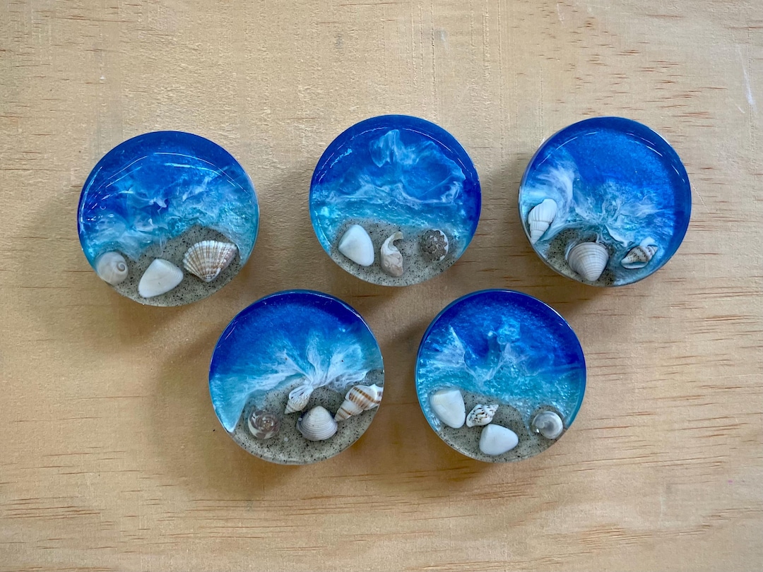 Seashell Ocean Resin Magnets: Coastal Decor, Beach Wedding Favors - Etsy