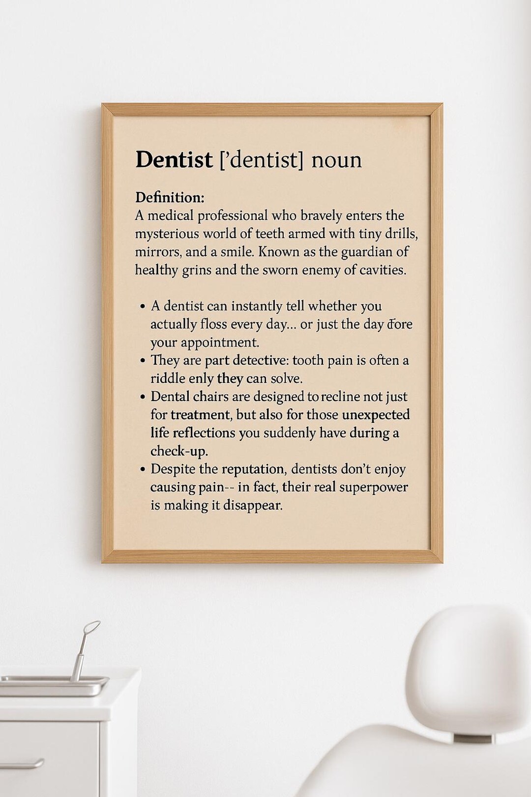 Dental Definition Wall Art | Funny Dentist Poster for Dental Office ...