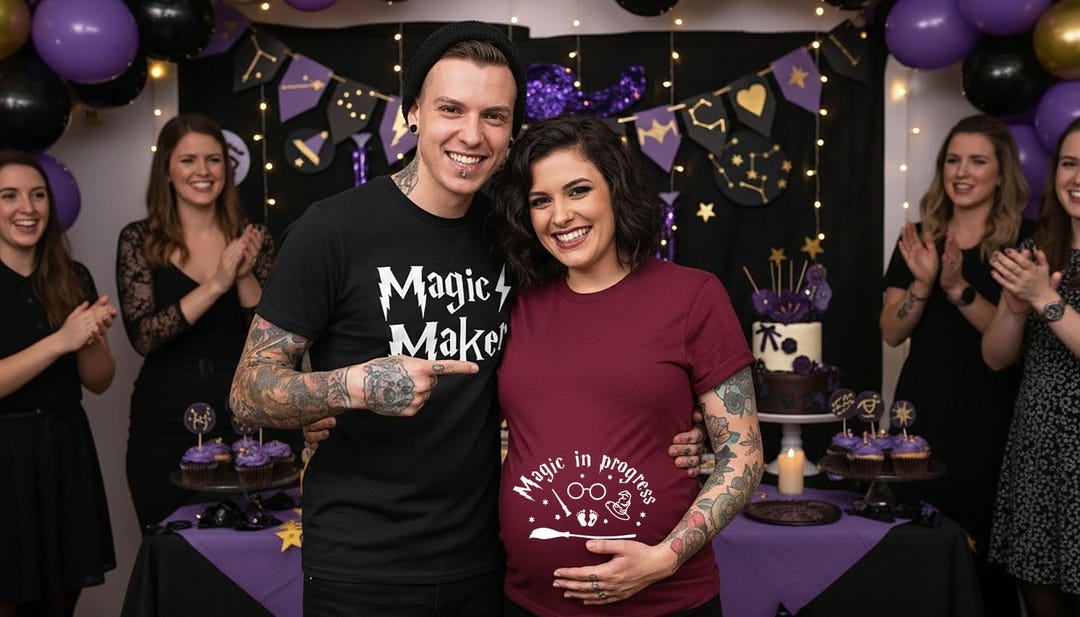 Funny Halloween Pregnancy Announcement Shirts: Magic Maker & Magic in ...