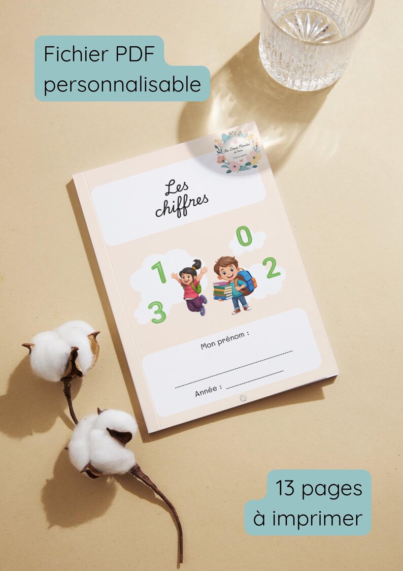 Apprendre les chiffres 0 à 9 - Cahier éducatif enfant PDF personnalisé ...