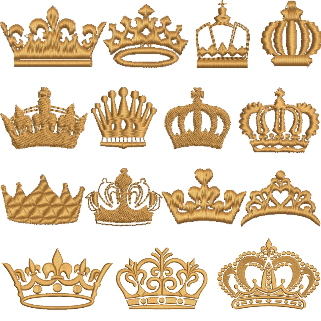 Crown Embroidery Design, Tiara Embroidery, Princess Crown Embroidery ...