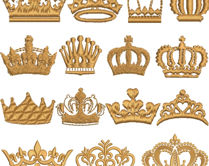 Crown Embroidery Design, Tiara Embroidery, Princess Crown Embroidery ...