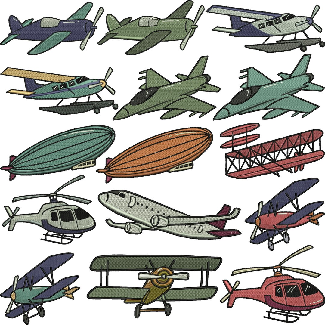 Plane Embroidery Design, Airplane Embroidery, MINI Airplane Embroidery ...