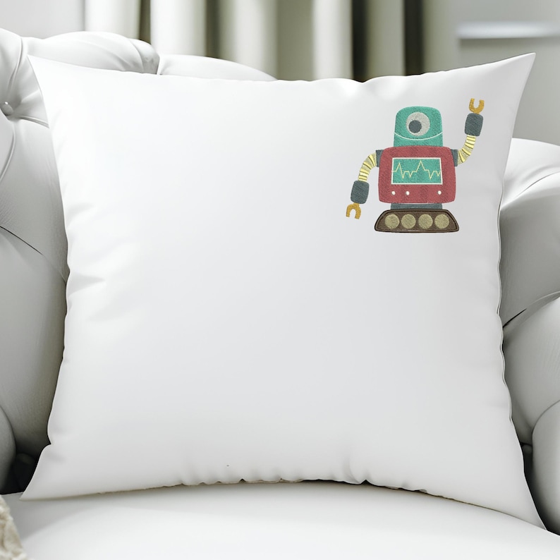 Robot Embroidery Design, Little Robot Embroidery, Boy Robot Embroidery ...