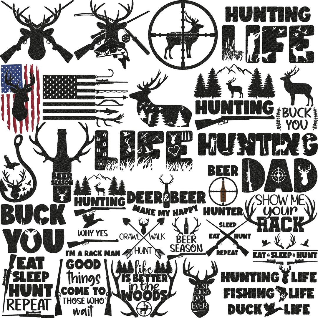 Hunting and Fishing Embroidery Design, Buck Deer Head Embroidery ...
