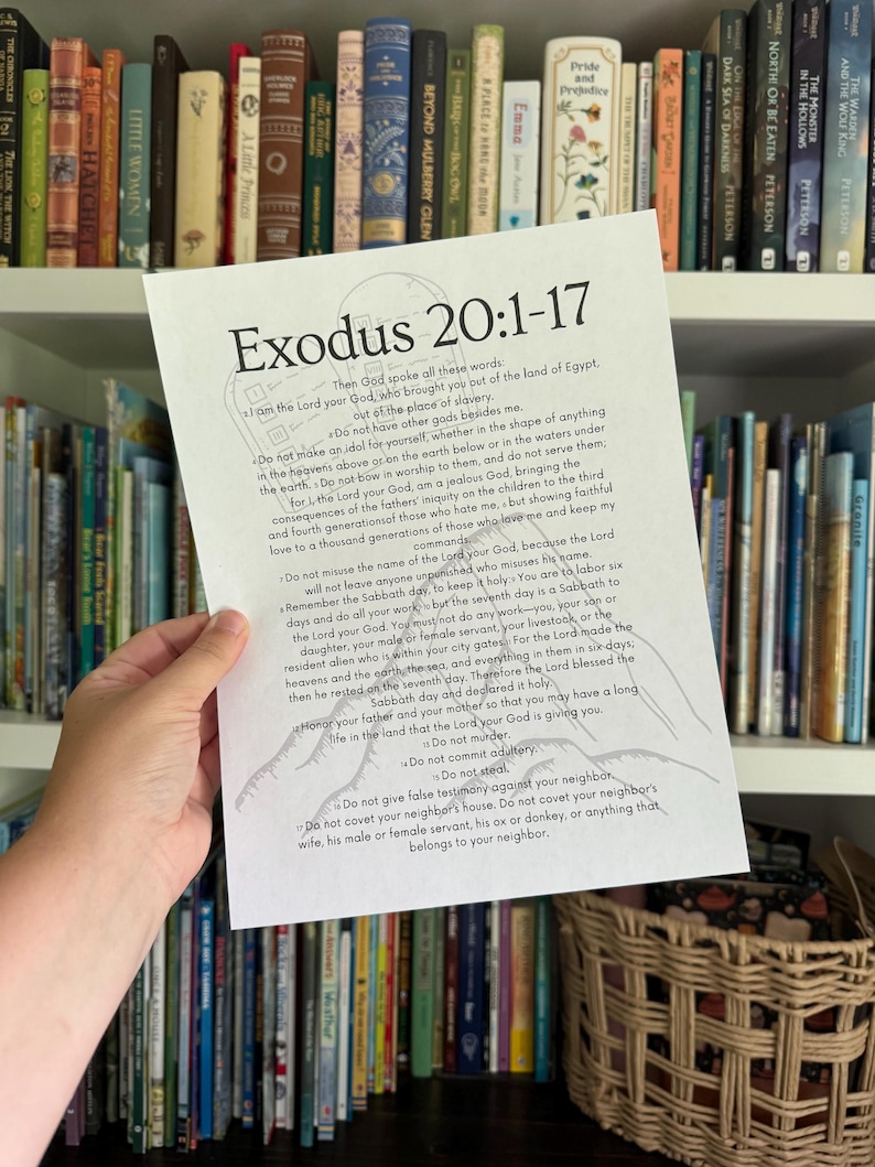 Ten Commandments Exodus 20:1-17 CSB Scripture Memorization Printable - Etsy