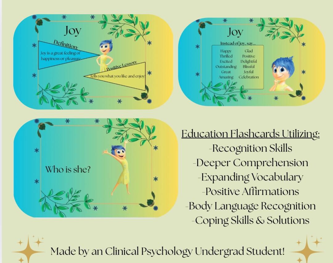 Inside Out Emotion Flashcards: Kids' SEL Learning Tools (PDF Download ...