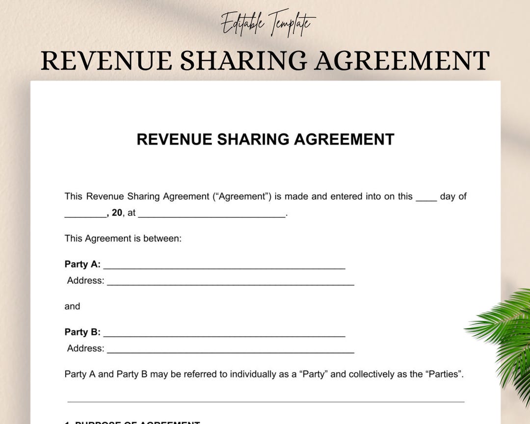 Revenue Sharing Agreement Template – Income Sales Split Contract (PDF ...