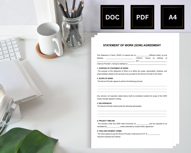 Statement of Work (SOW) Template – Project Scope Services Document (PDF ...