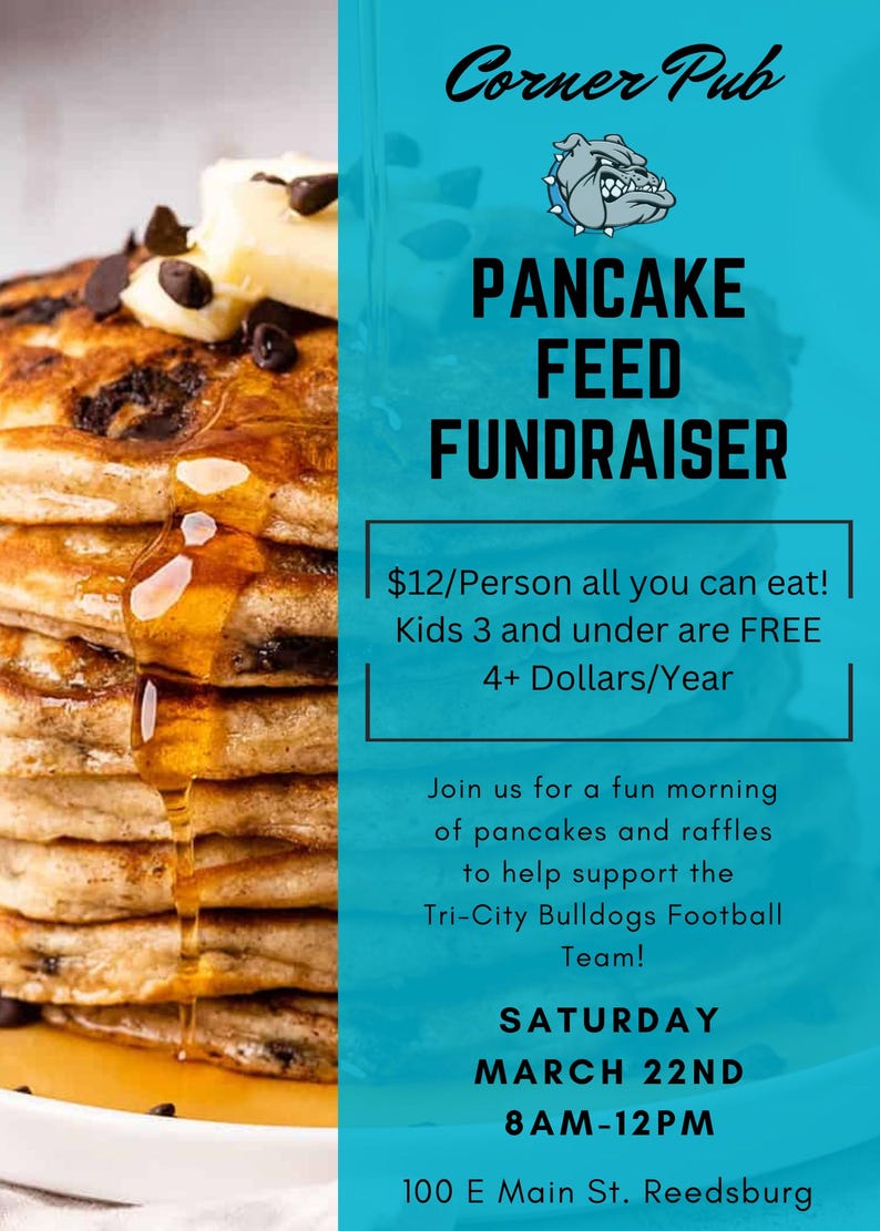 Pancake Fundraiser Canva Template | Fully Customizable | Editable ...