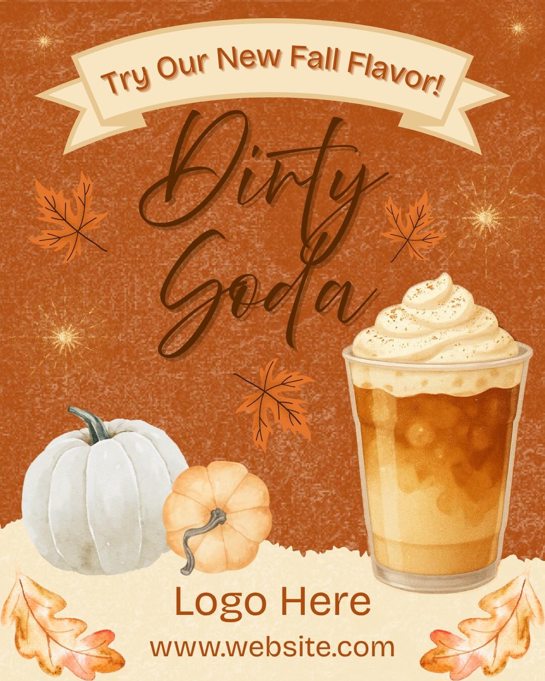 Dirty Soda Fall Canva Template Business Product Advertisement ...