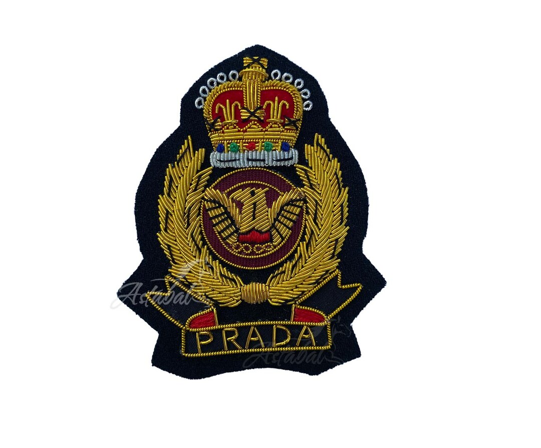 PRADA Hand Embroidered Bullion Wire Badge: Royal Crest, Pocket Size - Etsy