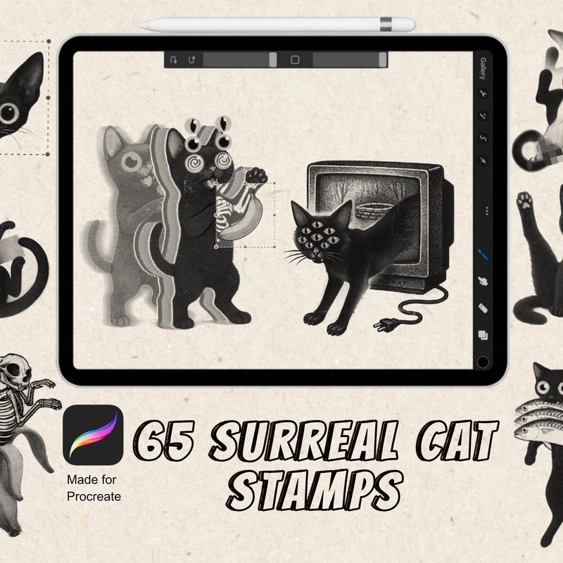 Cat Line Art Pack - Etsy UK