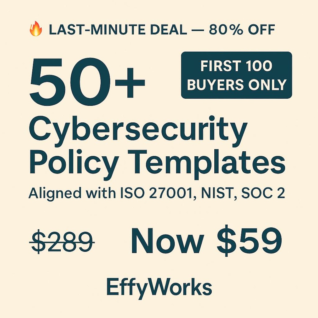 50+ Cybersecurity Policy Templates | ISO 27001, Nist Aligned | Editable ...