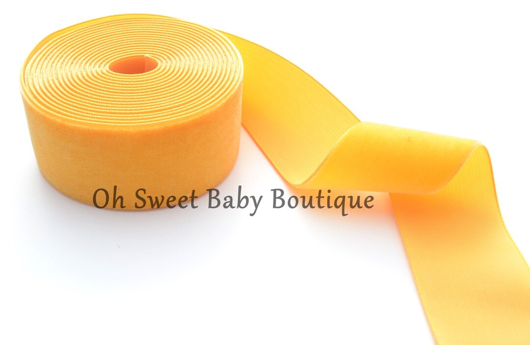 Golden Yellow, Mustard Yellow, Velvet Ribbon 1.5", Single Faced Velvet ...