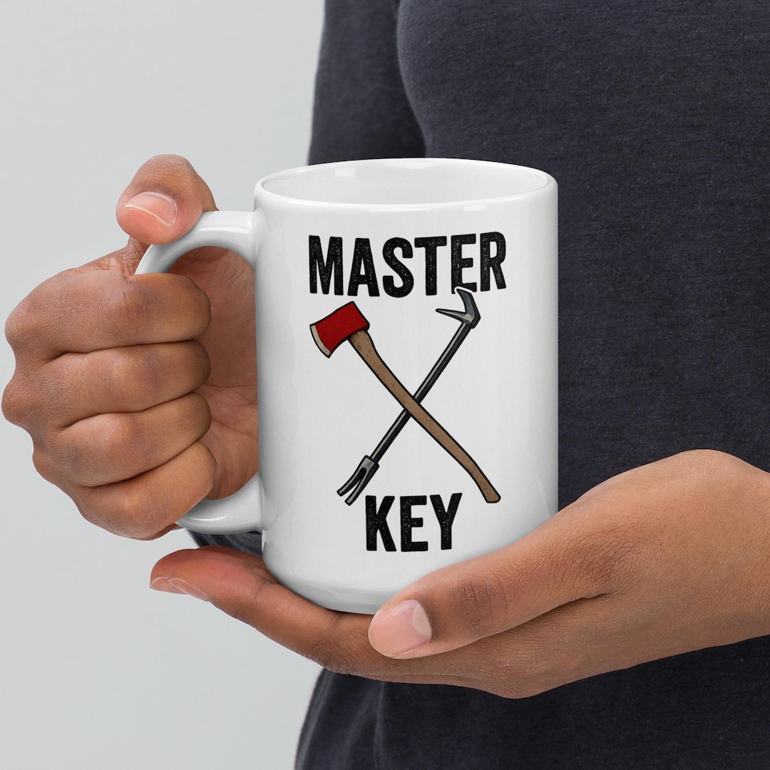 Crossed Axe and Halligan Bar Firefighter Coffee Mug — Fire Department ...