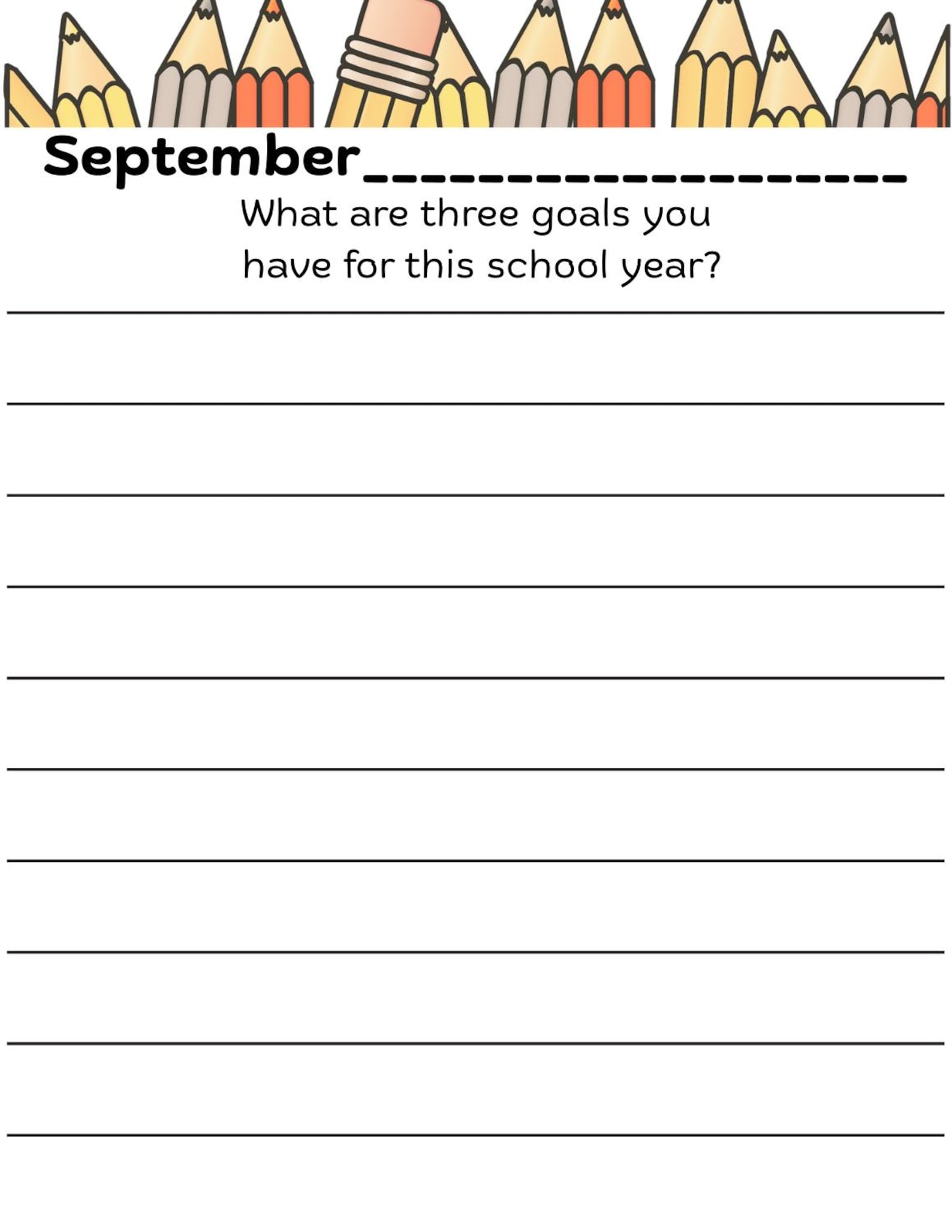 Journal Prompts 3rd-5th Grade Printable Lined With Monthly Themes - Etsy