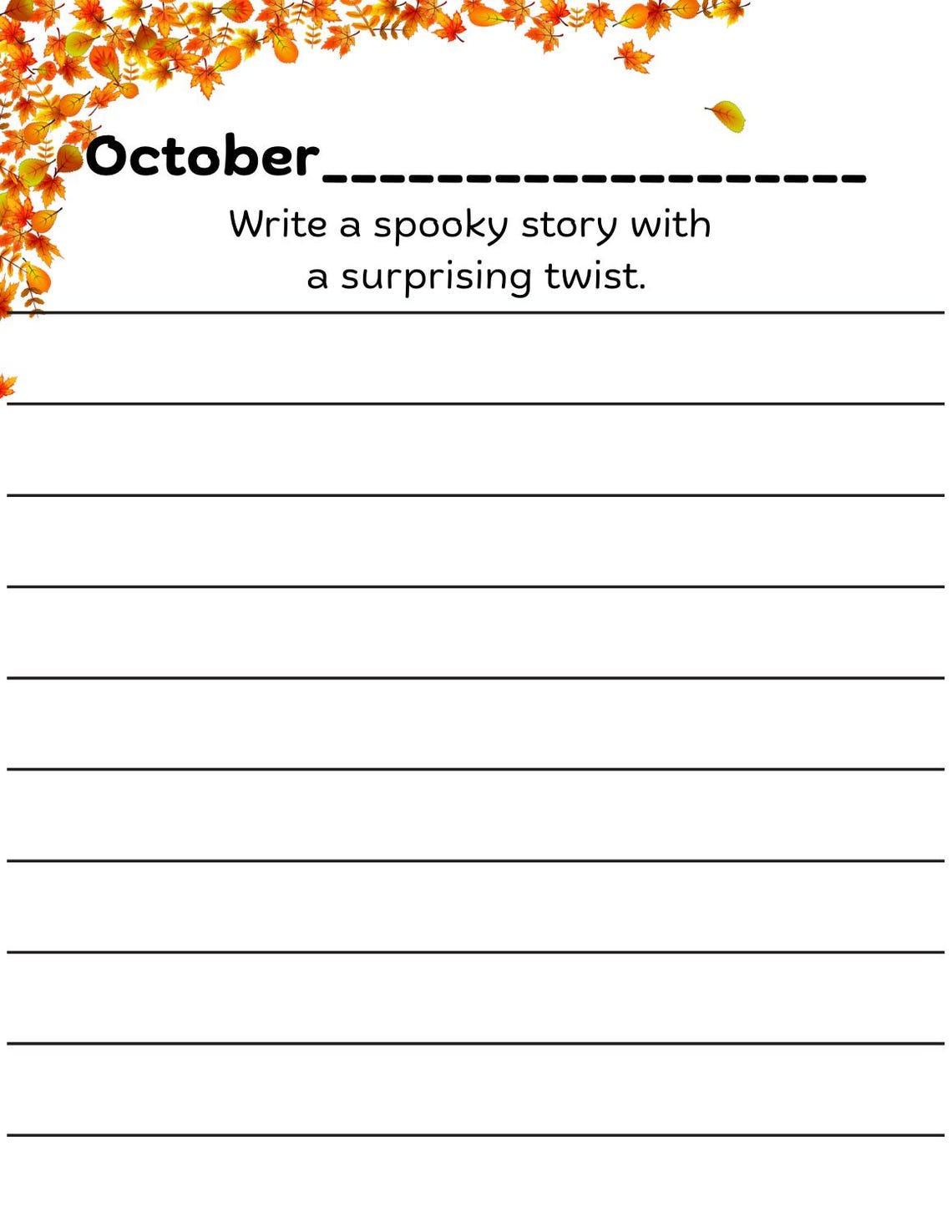 Journal Prompts 3rd-5th Grade Printable Lined With Monthly Themes - Etsy
