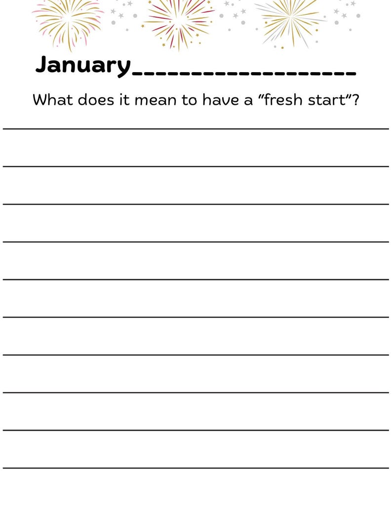 Journal Prompts 3rd-5th Grade Printable Lined With Monthly Themes - Etsy