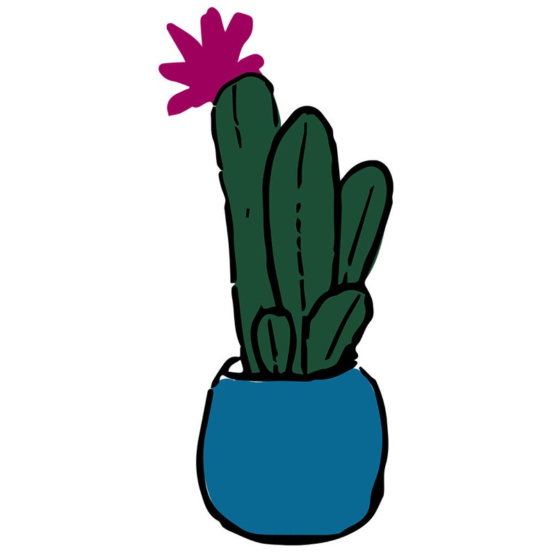 Cacti and Potted Succulents Clipart Set Hand Drawn Cactus - Etsy