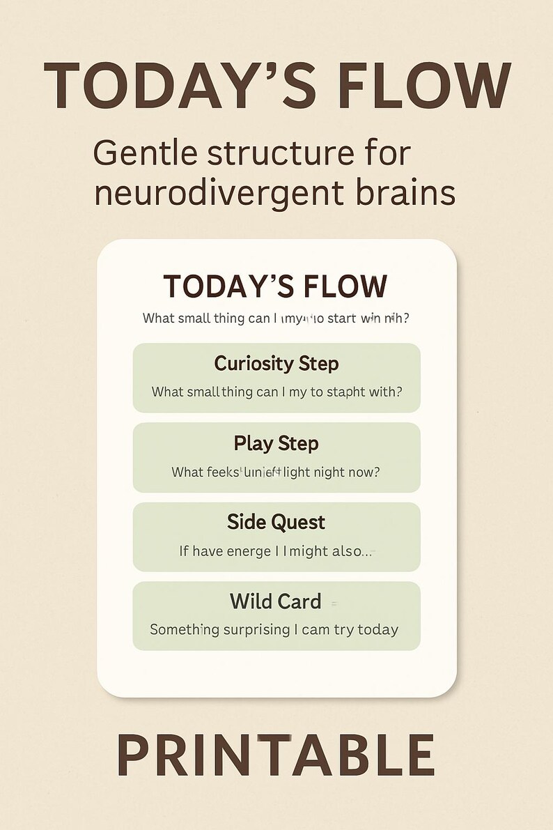 Nd-friendly Daily Task Flow Sheet | Printable Productivity Template ...