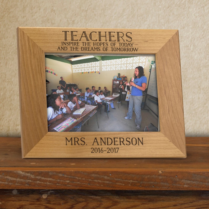 Personalized Teacher Frame Teachers inspire the hopes of today | Etsy