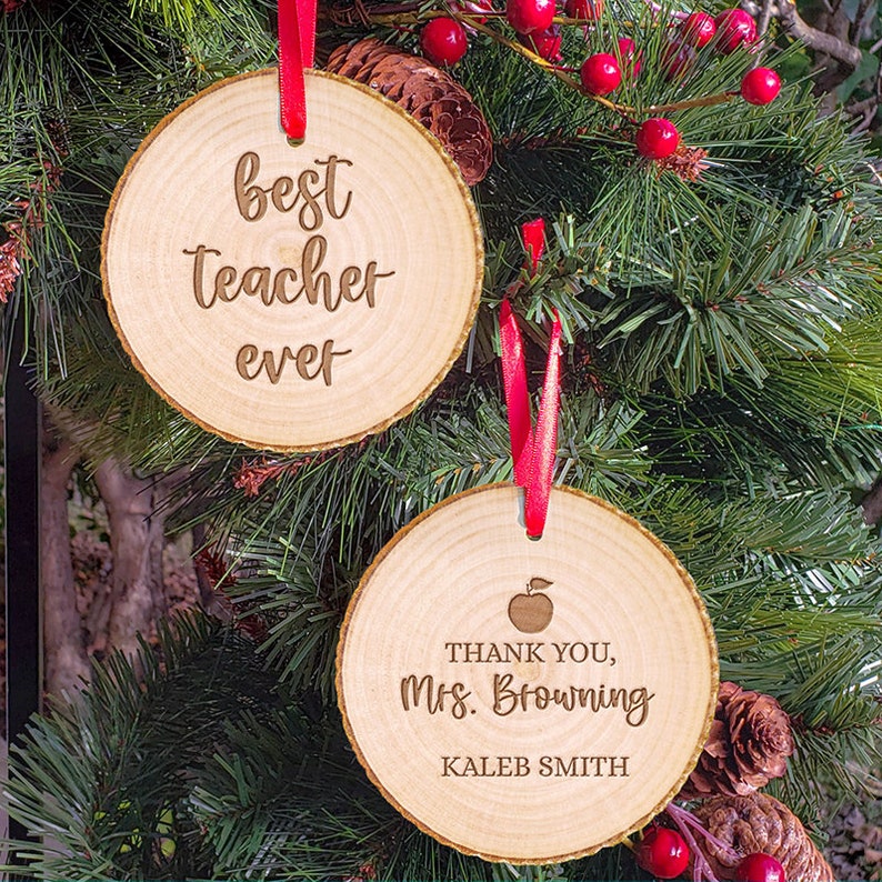 Best Teacher Ever Christmas Ornament Educator Thank You Gift - Etsy