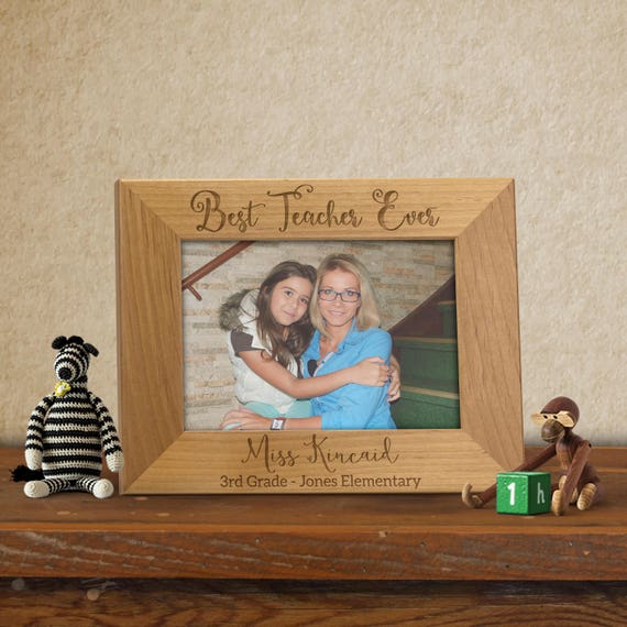 Best Teacher Ever Personalized frame teacher gifts custom | Etsy