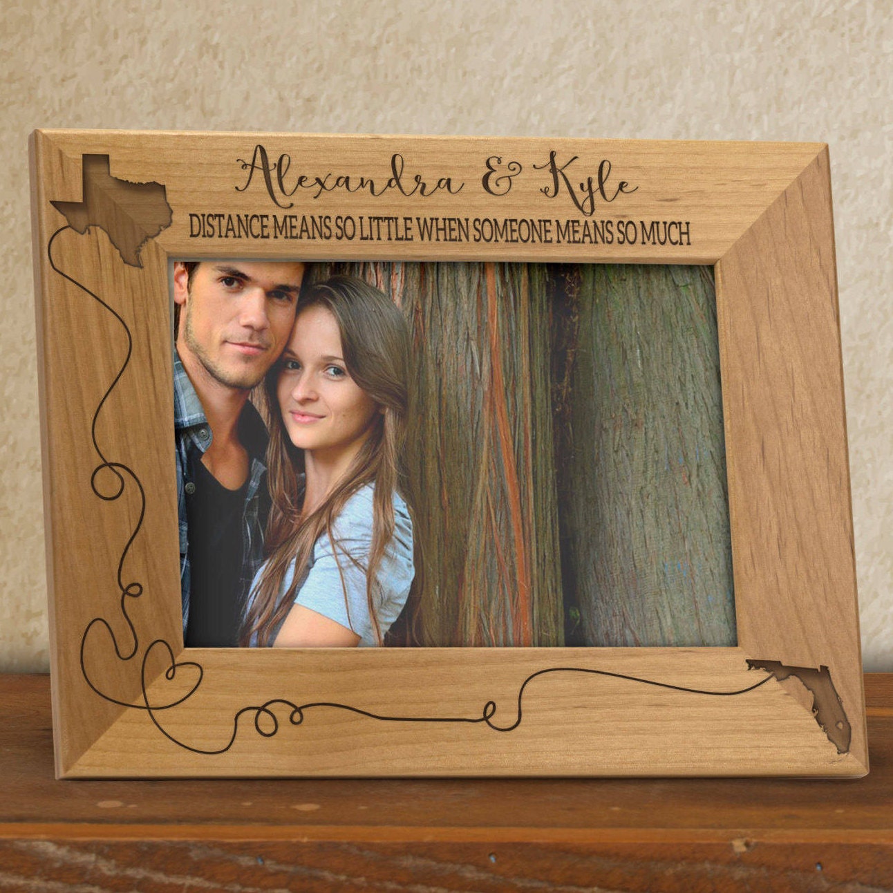 Two States Frame Personalized for Long Distance Couple | Etsy