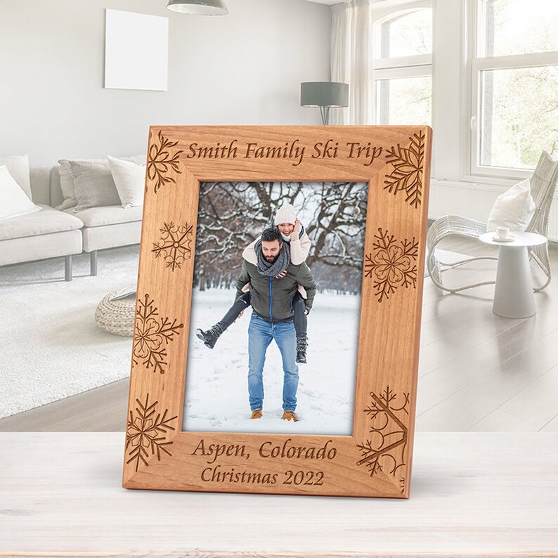 Snowflake Frame Ski Vacation Photo Frame Snowflake Family - Etsy