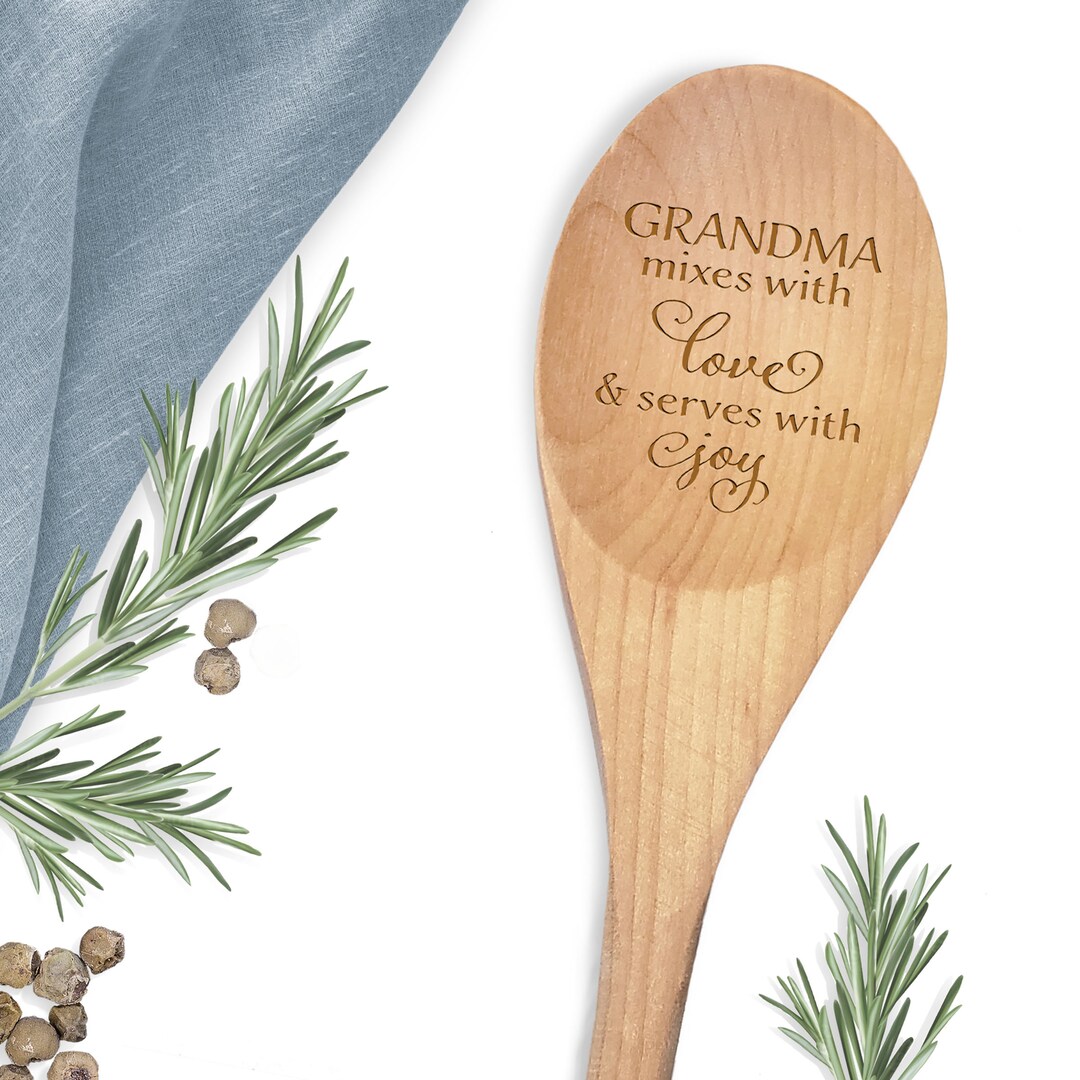 Personalized Spoon Wooden Kitchen Spoon Baking Gift Mixed With Love ...