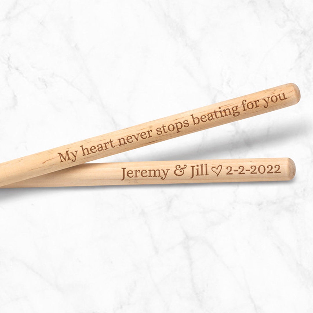 My Heart Never Stops Beating for You 2B Drumstick Wooden Anniversary ...