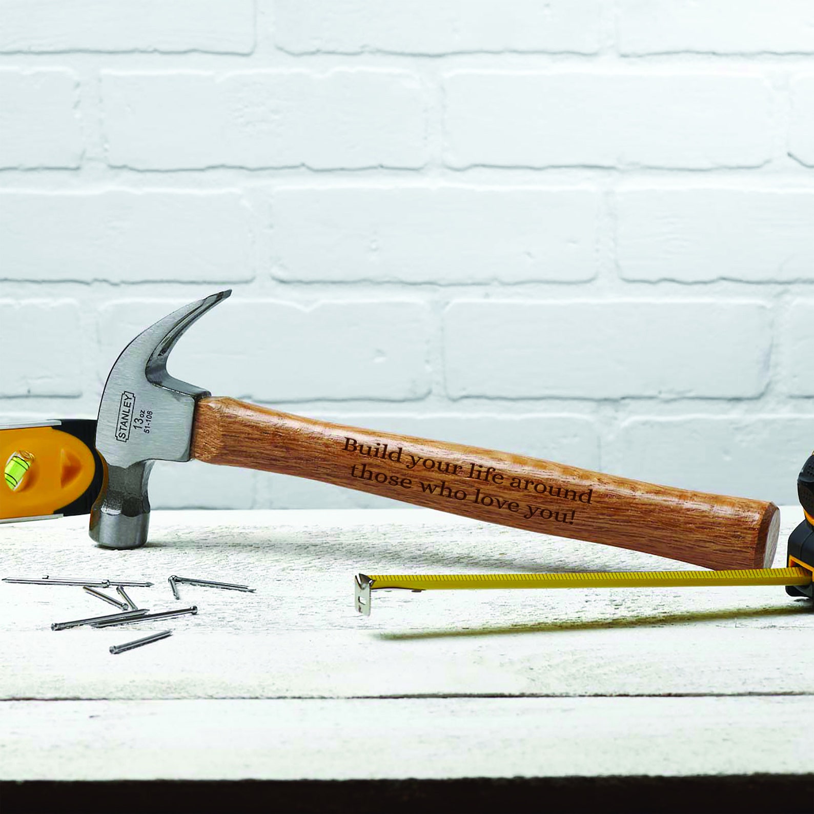 Engraved Wooden Hammer Motivational Quote Gift Wedding | Etsy