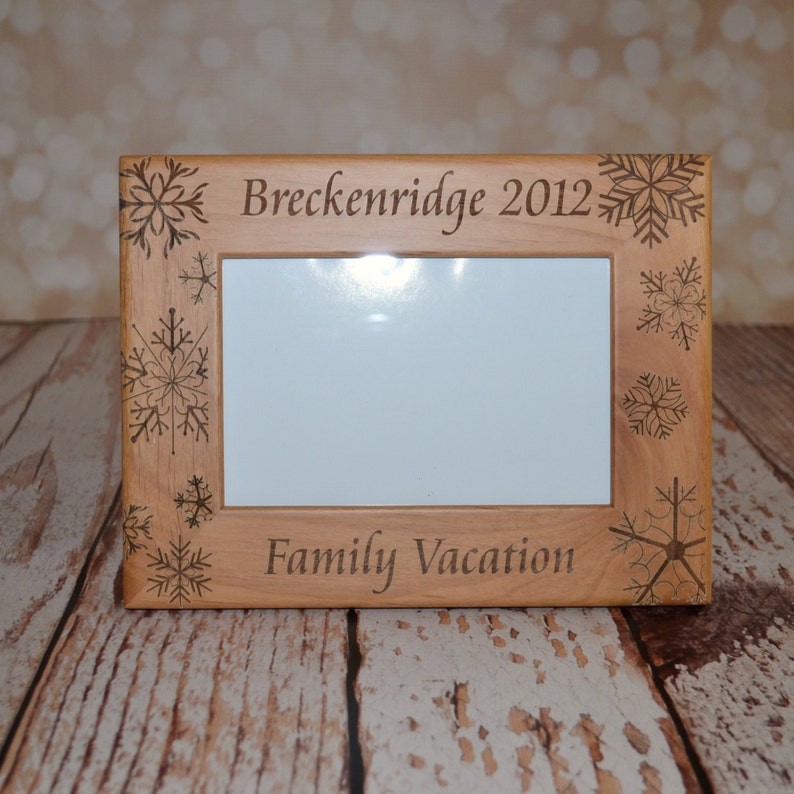 Snowflake Frame Ski Vacation Photo Frame Snowflake Family | Etsy