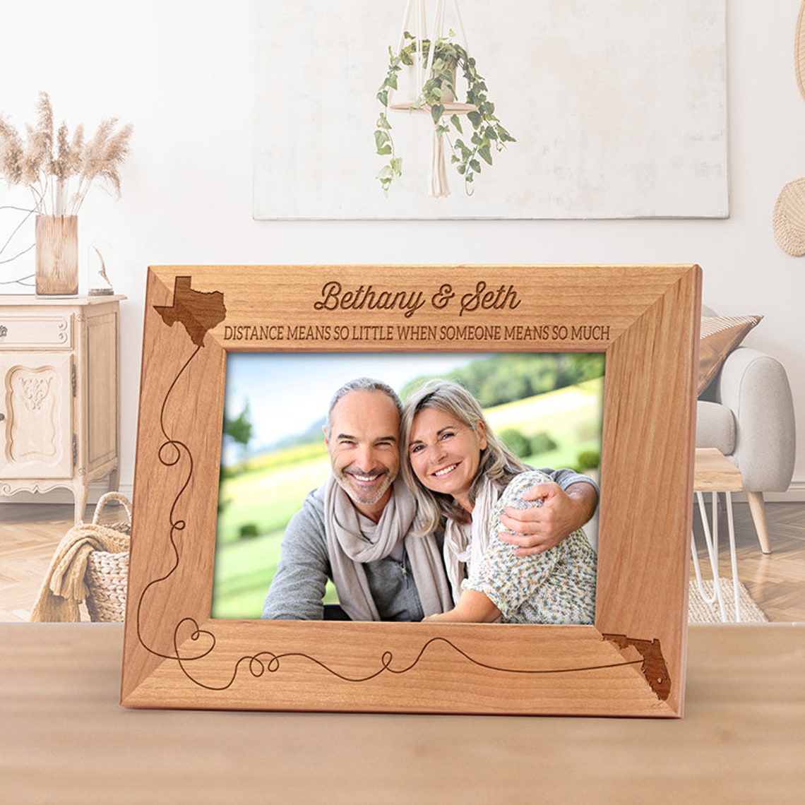 Two States Frame Personalized for Long Distance Couple - Etsy