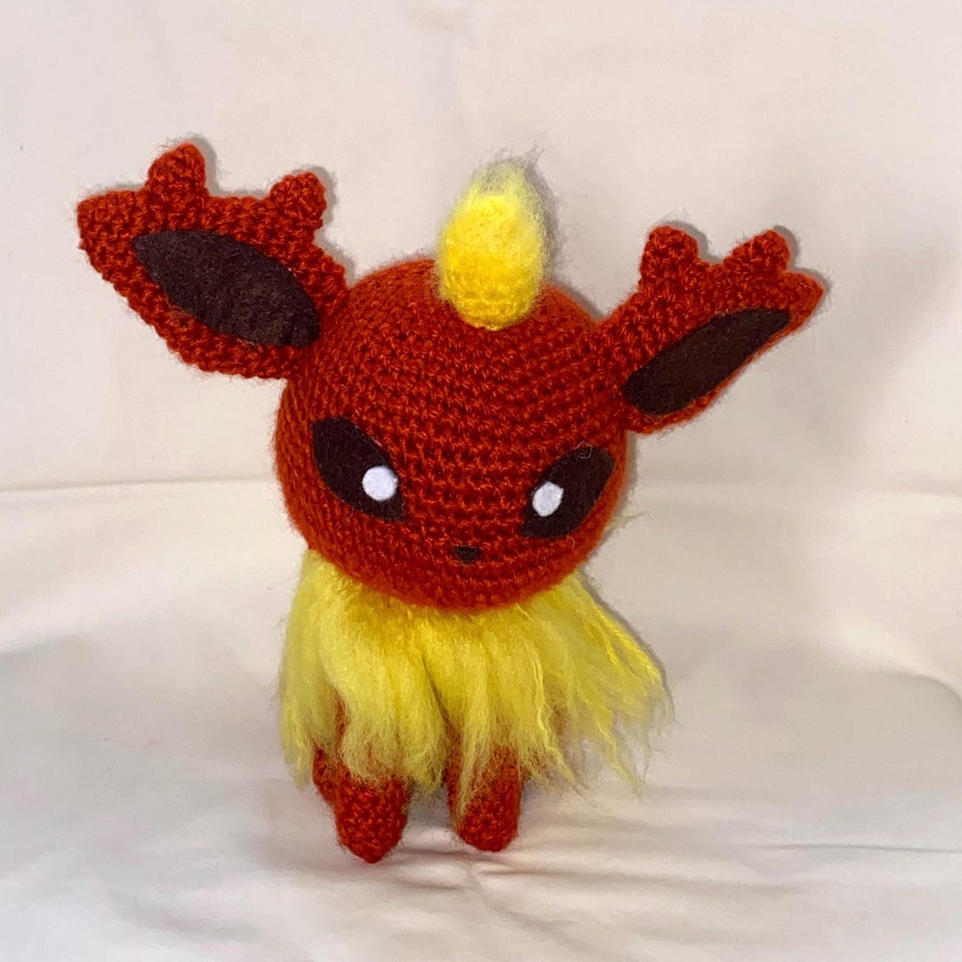 Handmade Flareon Plush - Fiery Eeveelution Pokémon Toy - Soft Kawaii ...