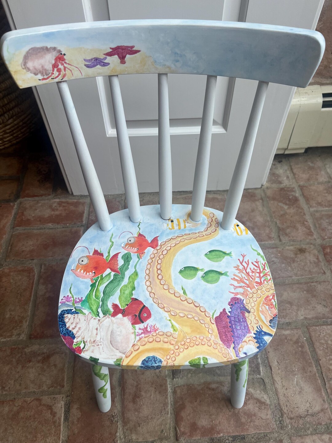 Hand-painted Child's Chair, Unique Colorful Kid Furniture Perfect for ...