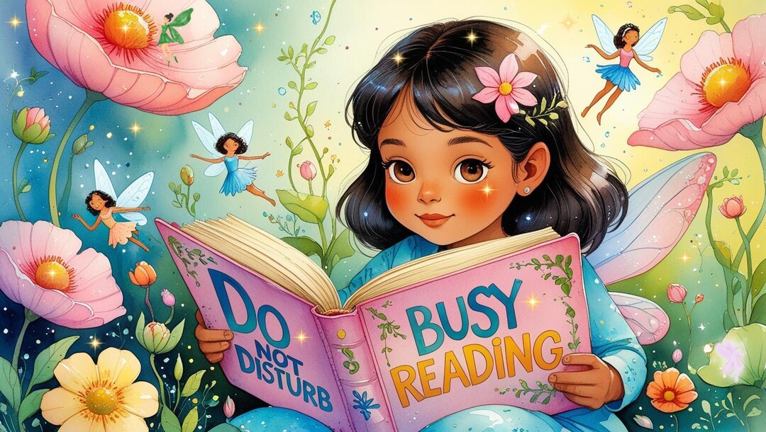 Do Not Disturb Busy Reading Print – Whimsical Fairy Garden Wall Art ...