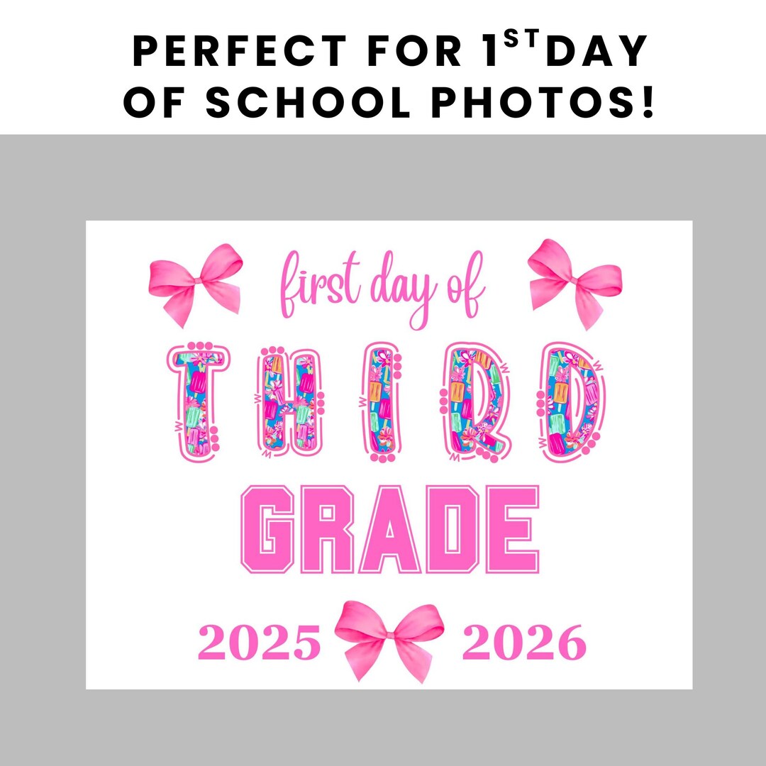 First Day of School Sign Printable First Day of 3rd Grade Sign Back to School Sign 3rd Grade ...