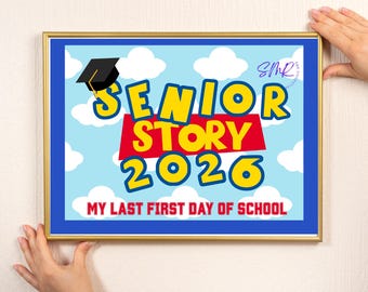 First Day of Senior Year Sign - Back to School Sign Chalkboard ...