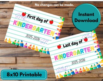 First Day of Kindergarten School Sign Printable 2024 Back to School ...