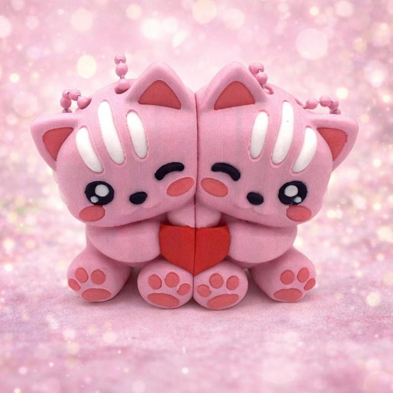 Magnetic Couple Keychain Set – 3D Printed Bear, Panda, Cat - Etsy