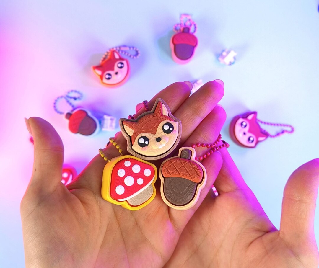 Forest Clicker Fidget Toy Set – Mushroom, Acorn, Squirrel - Etsy