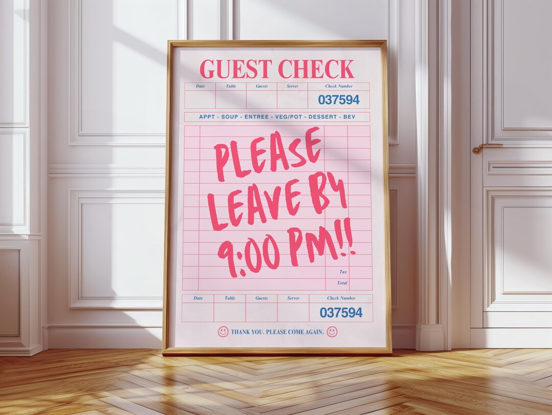 Please Leave by 9 PM Sign: Retro Diner Print (digital Download) - Etsy UK