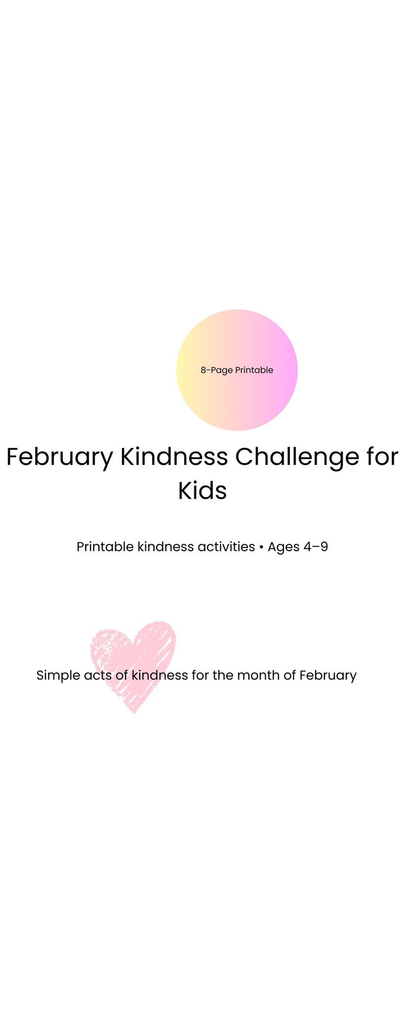 February Kindness Challenge for Kids | Calendar & Activities |printable ...