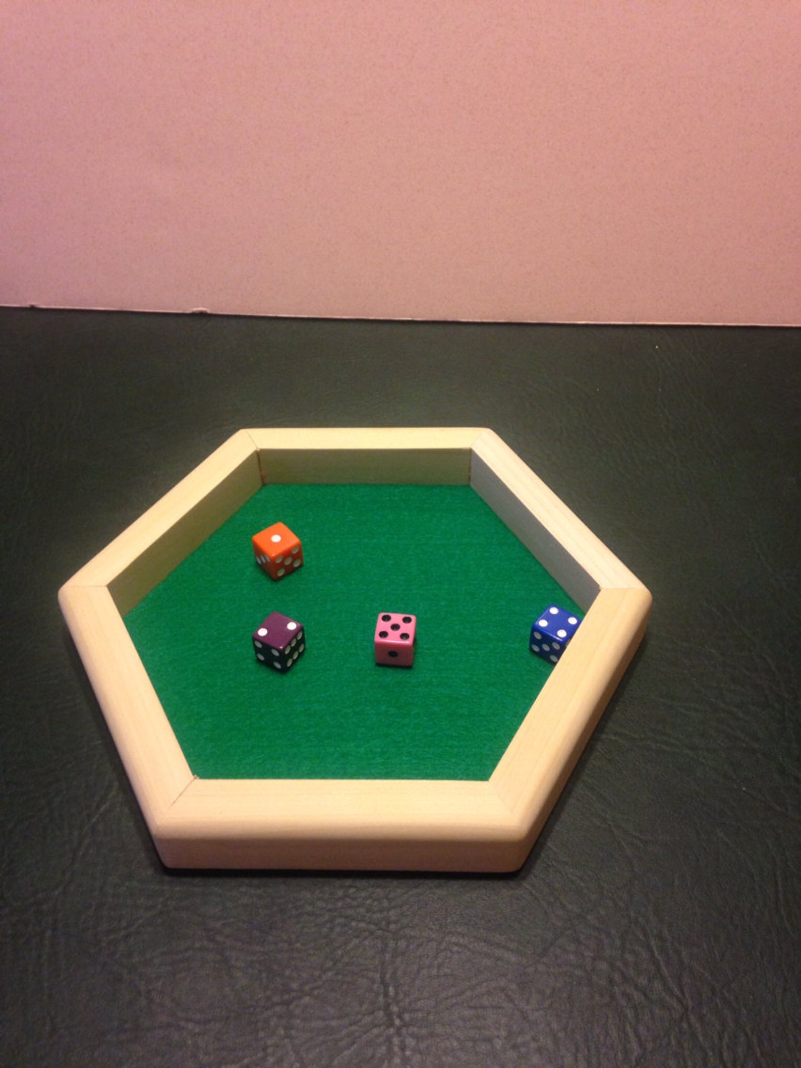 Wooden Hexagon Dice Tray - Etsy