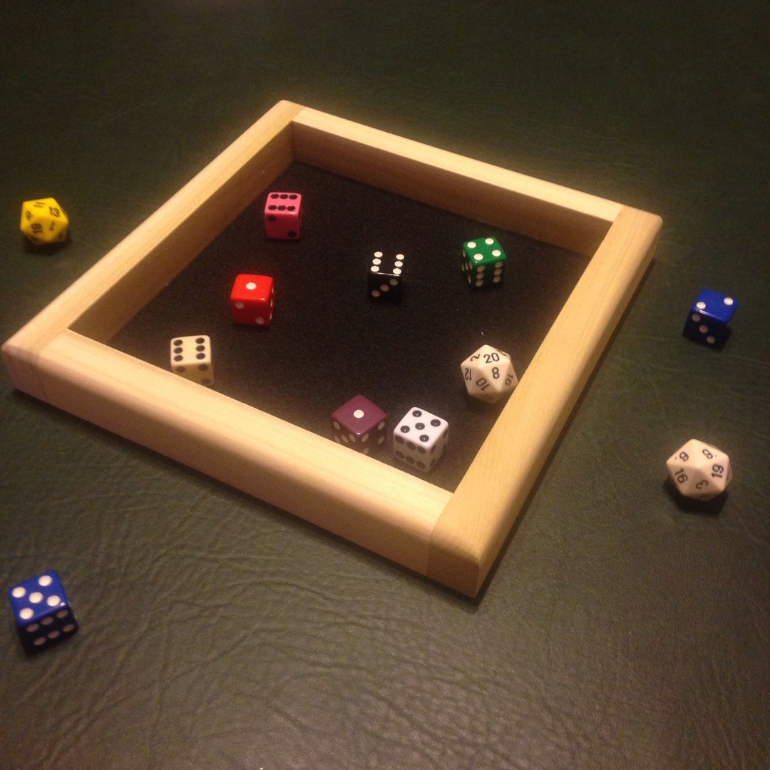 Square Wooden Game/dice Tray - Etsy