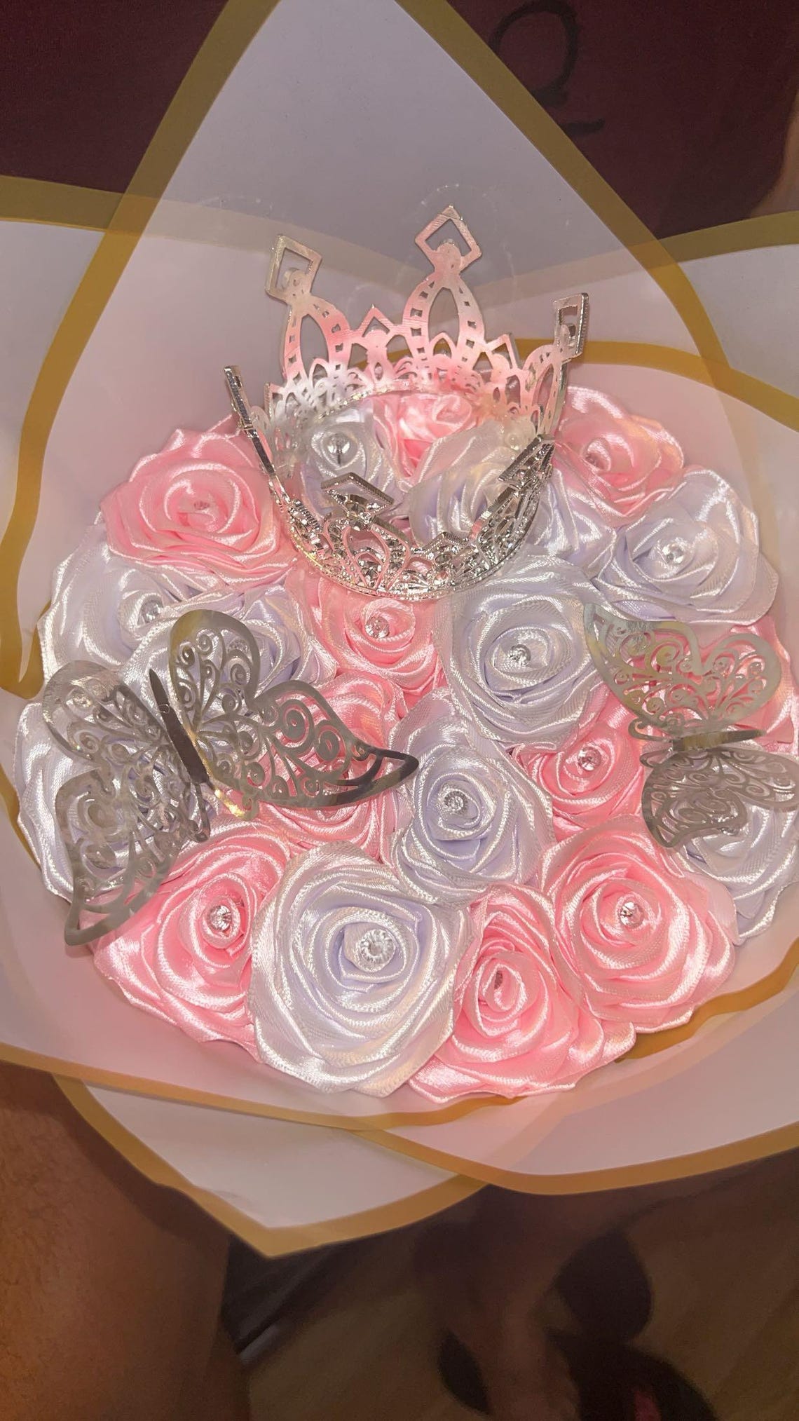 Handmade Ribbon Rose Bouquet: Eternal Flower Gift - Etsy