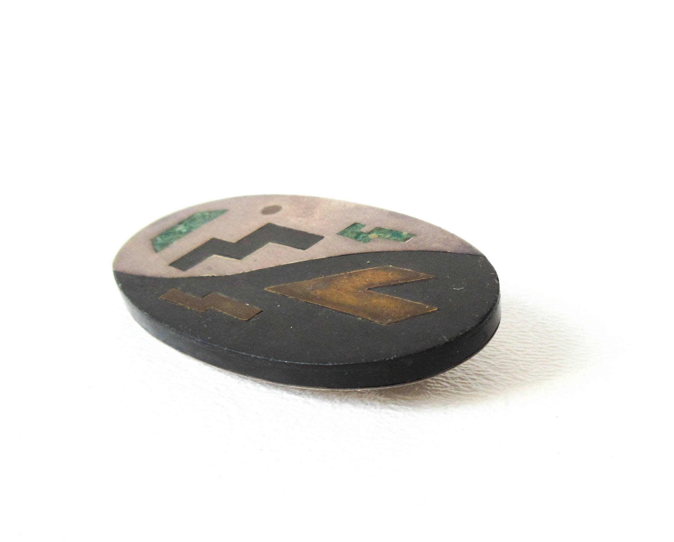 Mexican Silver Pin With Wood Inlay Design Sterling Geometric Jewelry - Etsy