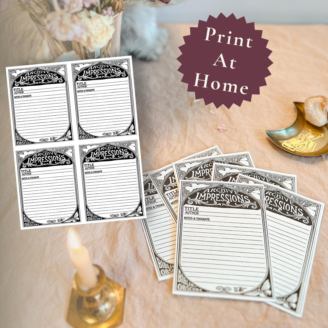 Printable Book Review Cards – Illustrated Reading Journal Bookmark - Etsy